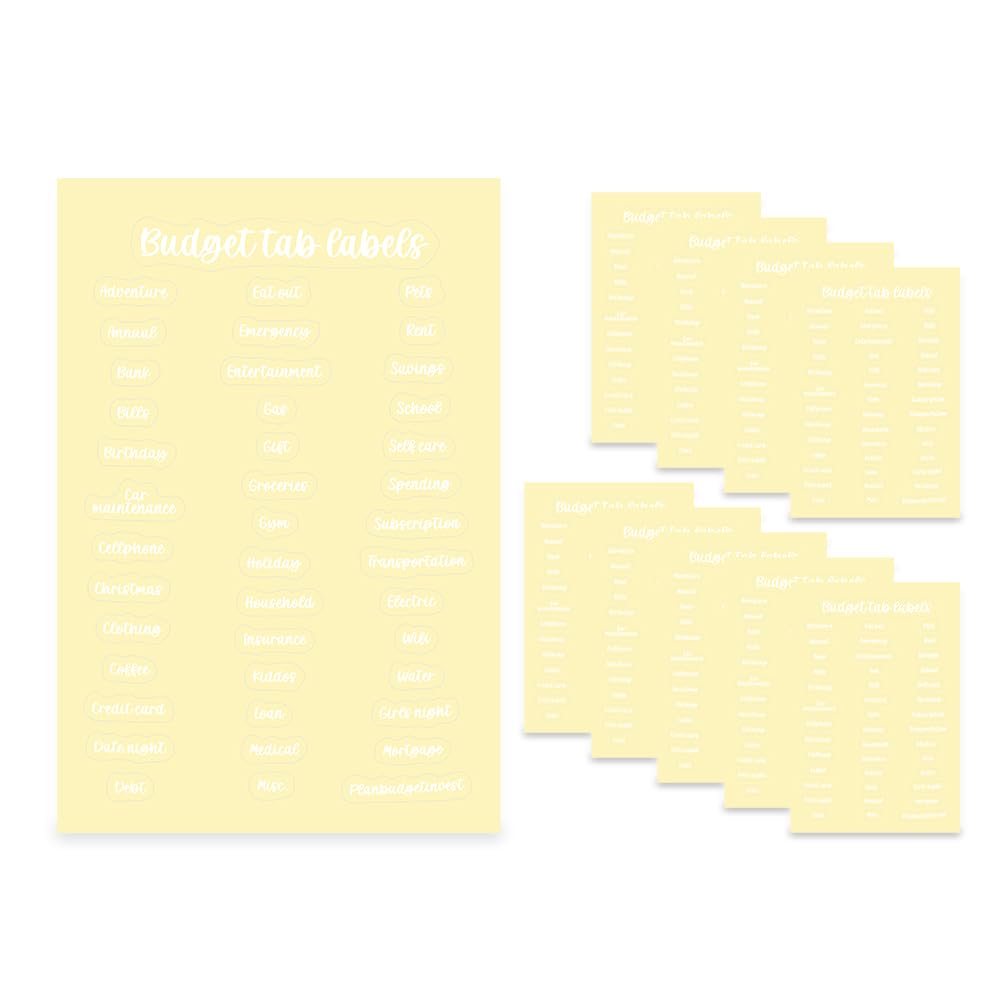 Amazon.com: 10 Sheets White Budget Label Stickers Money Cash Envelopes ...