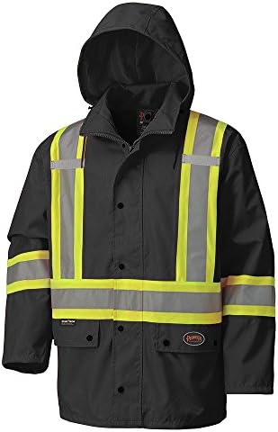 Pioneer V1110670-M 450D Hi-Viz 100% Waterproof Jacket, Black, M ...