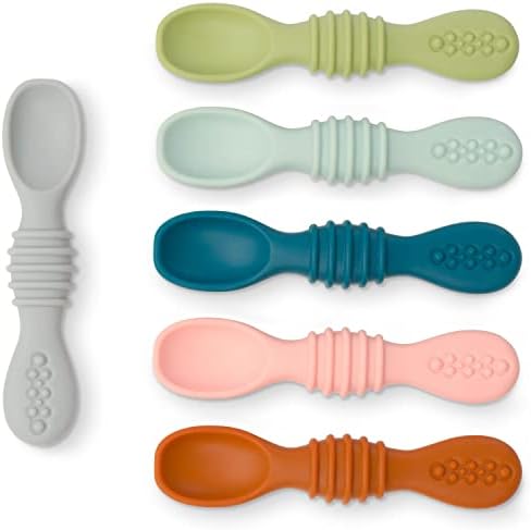 Simka Rose Silicone Baby Spoons Self Feeding 6 Months - First Stage ...