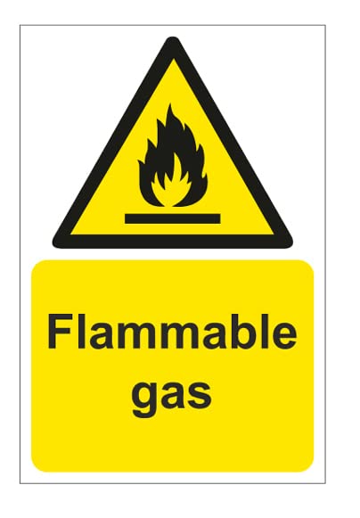 Danger!! Flammable Gas Sign, Waterproof Sticker Signage : Amazon.in ...
