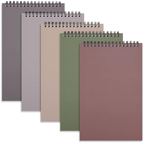 EOOUT Top Spiral Steno Pads 5 Pack Aesthetic Pocket Notebooks 6x9 ...