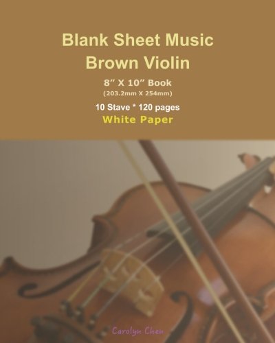 Amazon.com: Blank Sheet Music-Brown Violin: Music Manuscript Paper ...