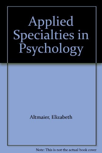 Applied Specialties in Psychology: Altmaier, Elizabeth: 9780394350608 ...