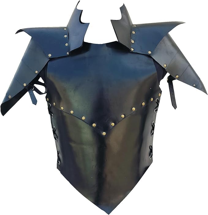 Amazon.com: Medieval Leather Breastplate Viking Chest Armour Black ...