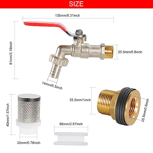 IBC Water Tank Tap 1/2″ IBC Tank Adapter Garden Hose Thread Faucet IBC ...