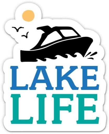 Amazon.com - Lake Life Boating Lake Sticker - 3" Laptop Sticker ...