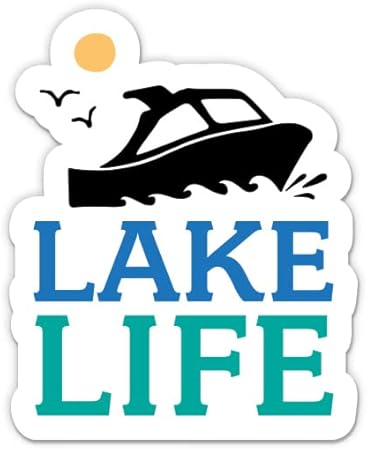 Amazon.com - Lake Life Boating Lake Sticker - 3" Laptop Sticker ...