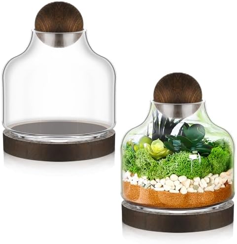 Amazon.com: Sunnychicc 2 Pcs Large Glass Terrariums Jar for Plants with ...
