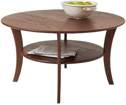 Amazon.com: Manchester Wood Round Coffee Table - Chestnut : Home & Kitchen