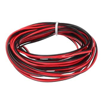 Amazon.co.jp: uxcell 24ゲージ2芯平行PVCワイヤー 長さ14.8フィート 直径0.063" 赤黒 24 AWG柔軟ワイヤーエクステンションコード300V LED RGB ...