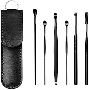 Amazon.com: Leather Case 6-Piece Ear Wax Removal Scoop with Stainless ...