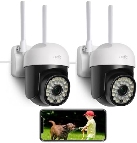 eudic Outdoor Security Camera,Camera Surveillance Exterieur,WiFi Wired ...
