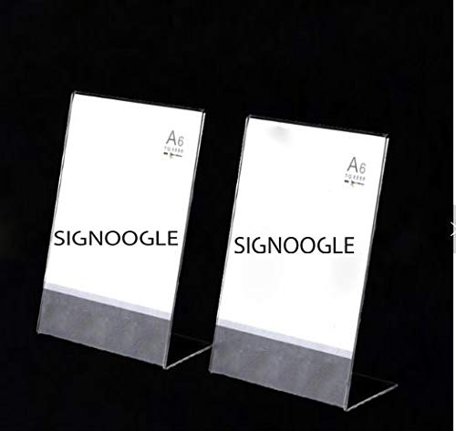 SIGNOOGLE Acrylic Portrait Counter Poster Table Top Menu Sign Display ...