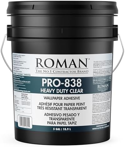 Amazon.com: ROMAN PRO-838 Heavy Duty Clear Wallpaper Adhesive, for ...
