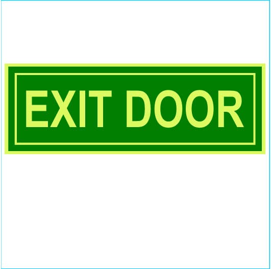 Exit Doorway Sign Glow Radium Night Light illuminations PVC Waterproof ...