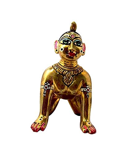 Buy Radhika Poojan Bhandar Ashtadhatu-Brass Laddu Radha Idol (Bal Radha ...