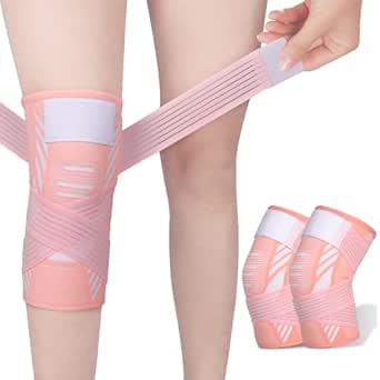 Buy Knee Support Brace 2 Pack Compression Knee Sleeve with Straps Knee ...