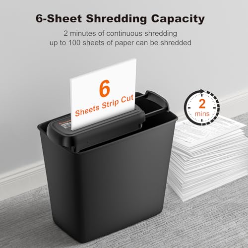 Snapklik.com : Bonsaii Paper Shredder For Home Use, 6 Sheet Strip Cut ...