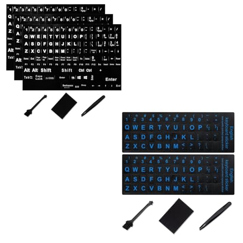 Buy Full Size Big Letter Keyboard Stickers White Letter/Black ...