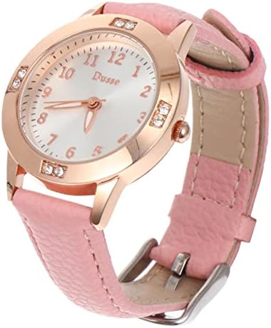 UKCOCO Diamond- Studded Watch Girls ES:Analog with Leather Band for 10 ...