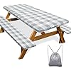 Amazon.com : Picnic Table Cover with Bench Covers Camping Essentials ...