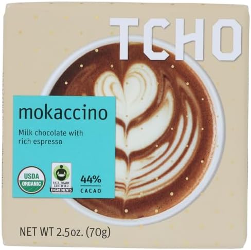 Amazon.com : Tcho Chocolate Milk Chocolate Bar - Mokaccino - Case of 12 ...