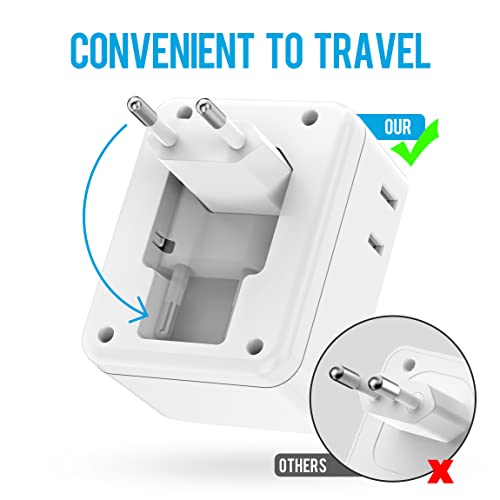Snapklik.com : European Travel Plug Adapter,Foldable 4AC International ...