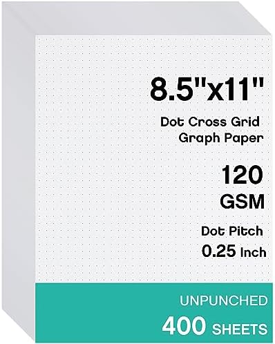 Amazon.com : Sabary 400 Sheets Dot Cross Grid Graph Paper 8.5 x 11 ...