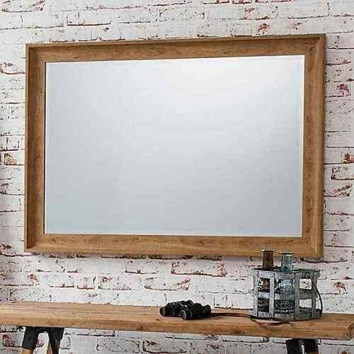 DEENZ Large Stylish Style walnut brown Wall Mirror Bevelled 60x90cm ...