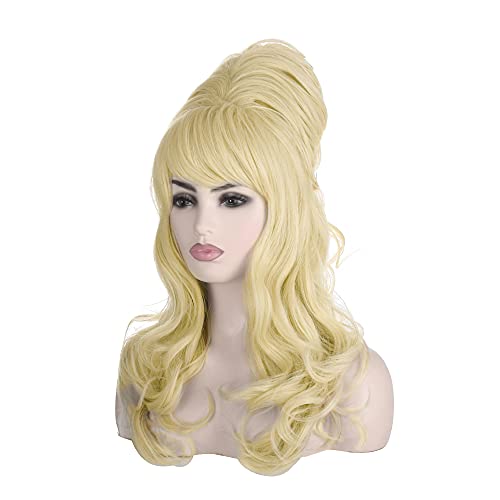Morticia Beehive Vintage Women Wig | Long Curly Updo Victorian Fembot ...