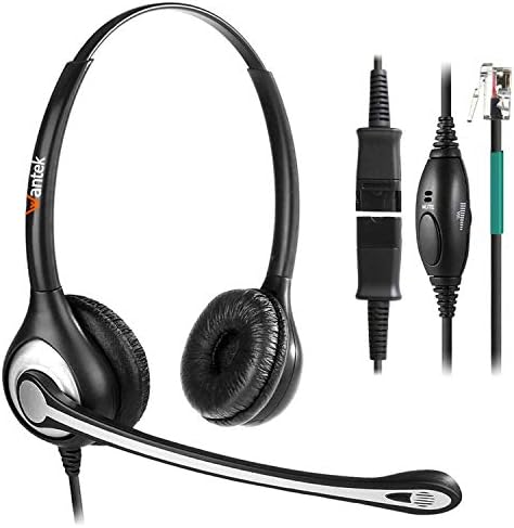 Telephone Headset RJ9 with Microphone Noise Cancelling, Landline Phone ...