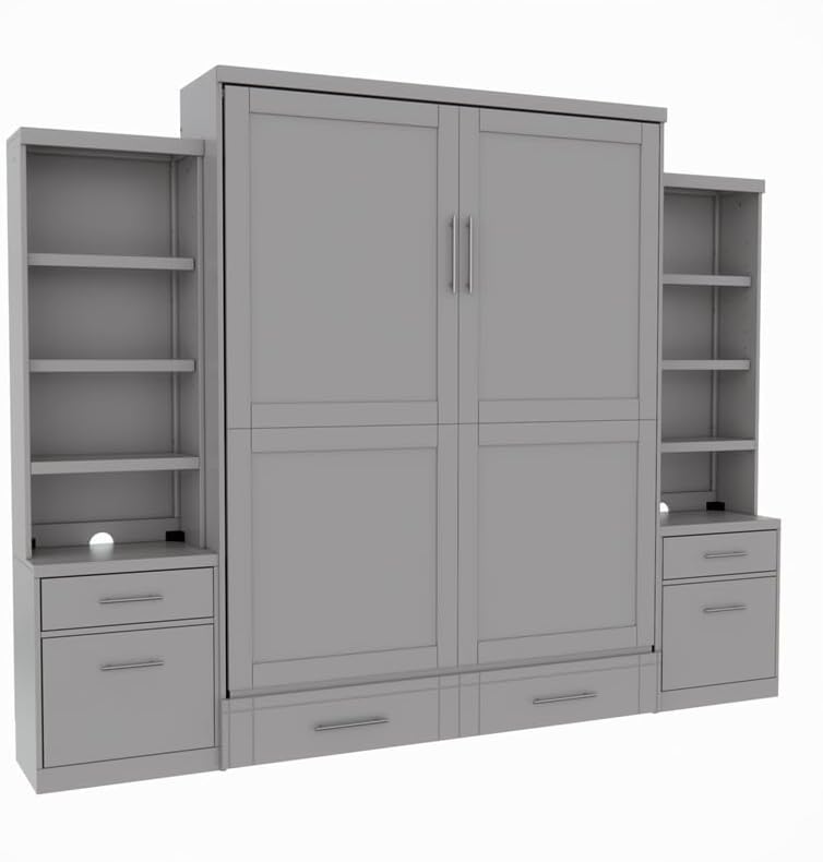 Amazon.com: RoomAndLoft Brentwood Queen Contemporary Solid Wood Murphy ...