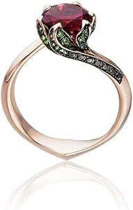 Amazon.com: Generic Red Ruby Ring - Round Shape & Brilliant Cut ...