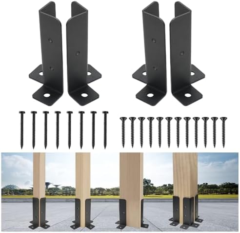8pcs Adjustable Deck Post Base Brackets Fit 1.5x1.5,2x2,2x4,4x4 Post ...