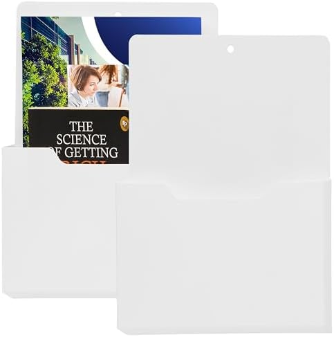BELLE VOUS White Magnetic File Holders (2 Pack) - Hanging Wall-Mounted ...