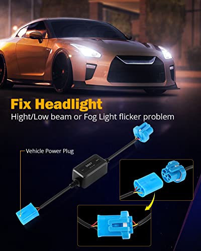 Snapklik.com : Upgraded 9007 HB5 LED Resistor Kit, Anti Flicker Error ...