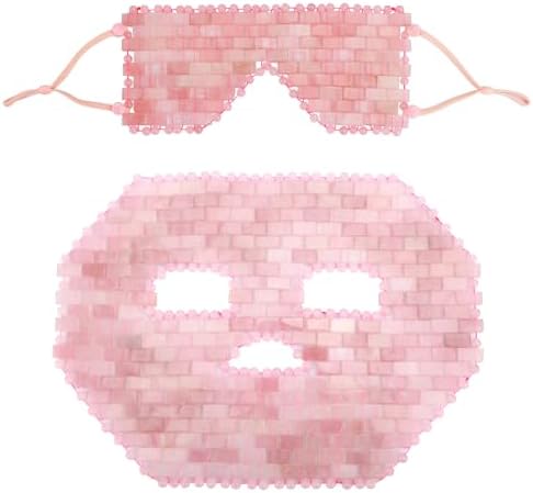 Amazon.com: Rose Quartz Eye Mask with Adjustable Strap&Jade Face Mask ...