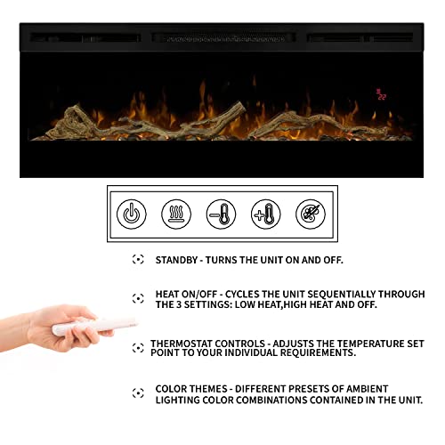 Dimplex Prism 50 inch Wall Mount Electric Fireplace with Driftwood Log ...