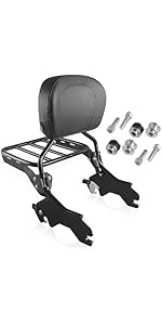 Amazon.com: Detachable Passenger Backrest Pad Docking Sissy Bar for ...