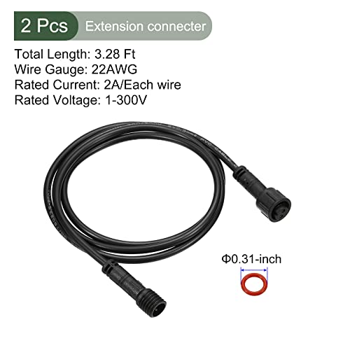 YOKIVE 2Pcs 2 Pin Extension Wire Cable, Power Transmission Extension ...