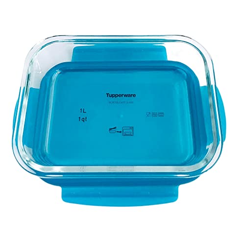 Tupperware Premium Glass 1.0 L Premium Glass Transparent Turquoise Oven ...