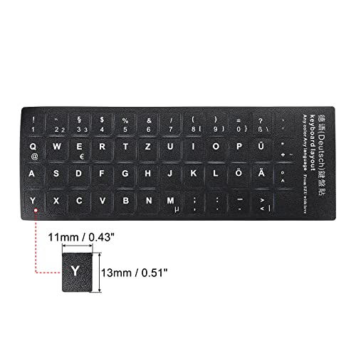 PATIKIL German Keyboard Layout Stickers, 2 Pack Universal Keyboard ...