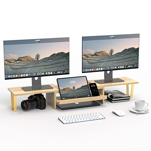 WEGASTU Dual Monitor Riser - 2 Shelf Monitor Stand with - Want It All