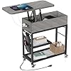 Amazon.com: Merapi Lift-top End Table with Charging Station, Gray Sofa ...