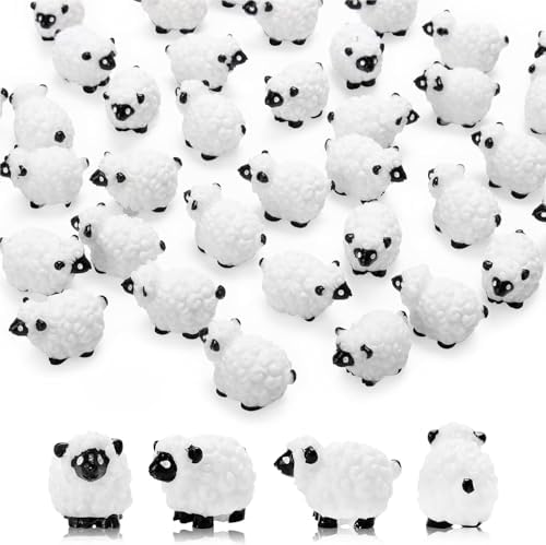 Miniature Sheep Figurines, 50 Pcs Mini Micro Landscape Ornament Models ...