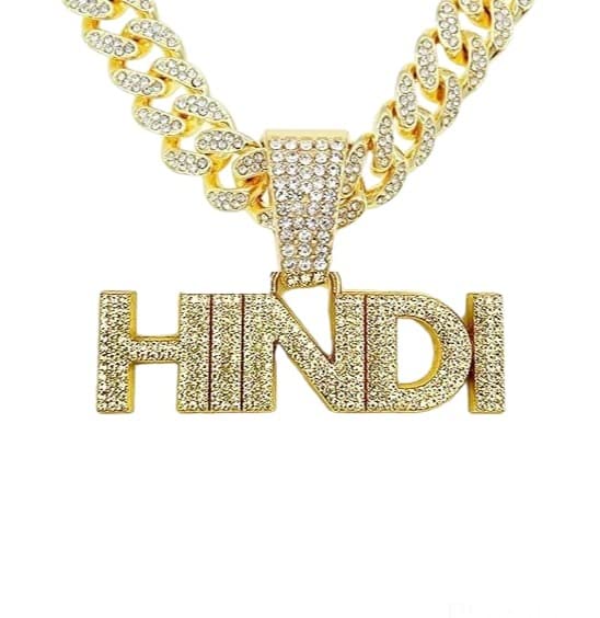 Buy VIEN Men Women Hip Hop Hindi Pendant Necklace Crystal Cuban Chain ...