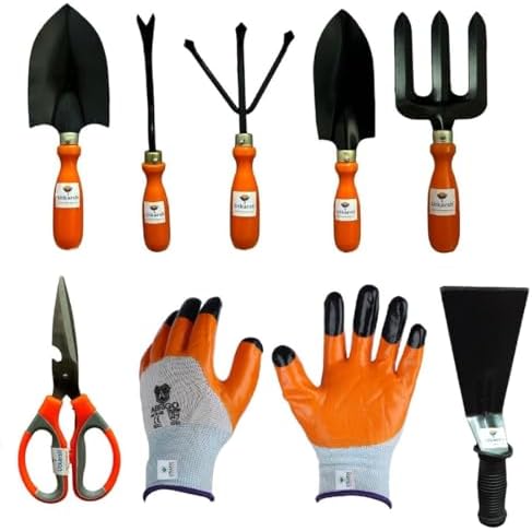 Kraft Seeds by 10CLUB Tool Kit for Garden -7 Pcs (Cultivator, Hand Fork ...