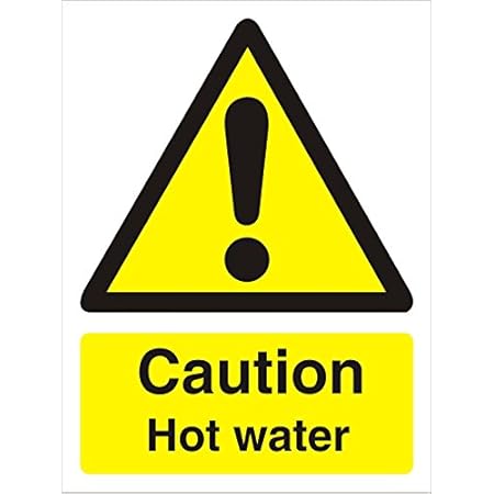 Caution Hot Water Safety Stickers Sign - 12 Pack Self Adhesive 65mm ...