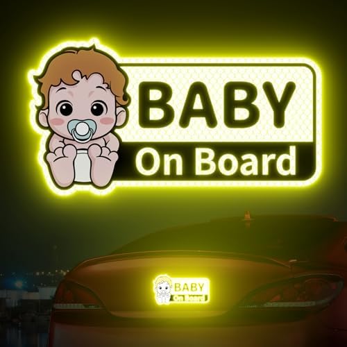 Amazon.com: PHIXBEAR Baby On Board Reflective Sticker, Made of 3M DG3 ...
