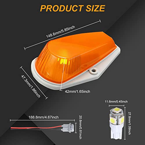 Lot de 5 feux de gabarit de cabine de camion, feux de gabarit LED ...